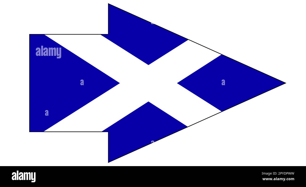 The official flag for Scotland set within a pointer arrow Stock Photo ...