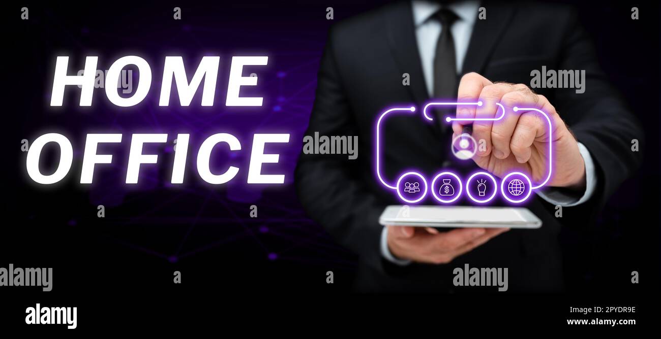 Conceptual display Home Office. Business approach space designated in a ...