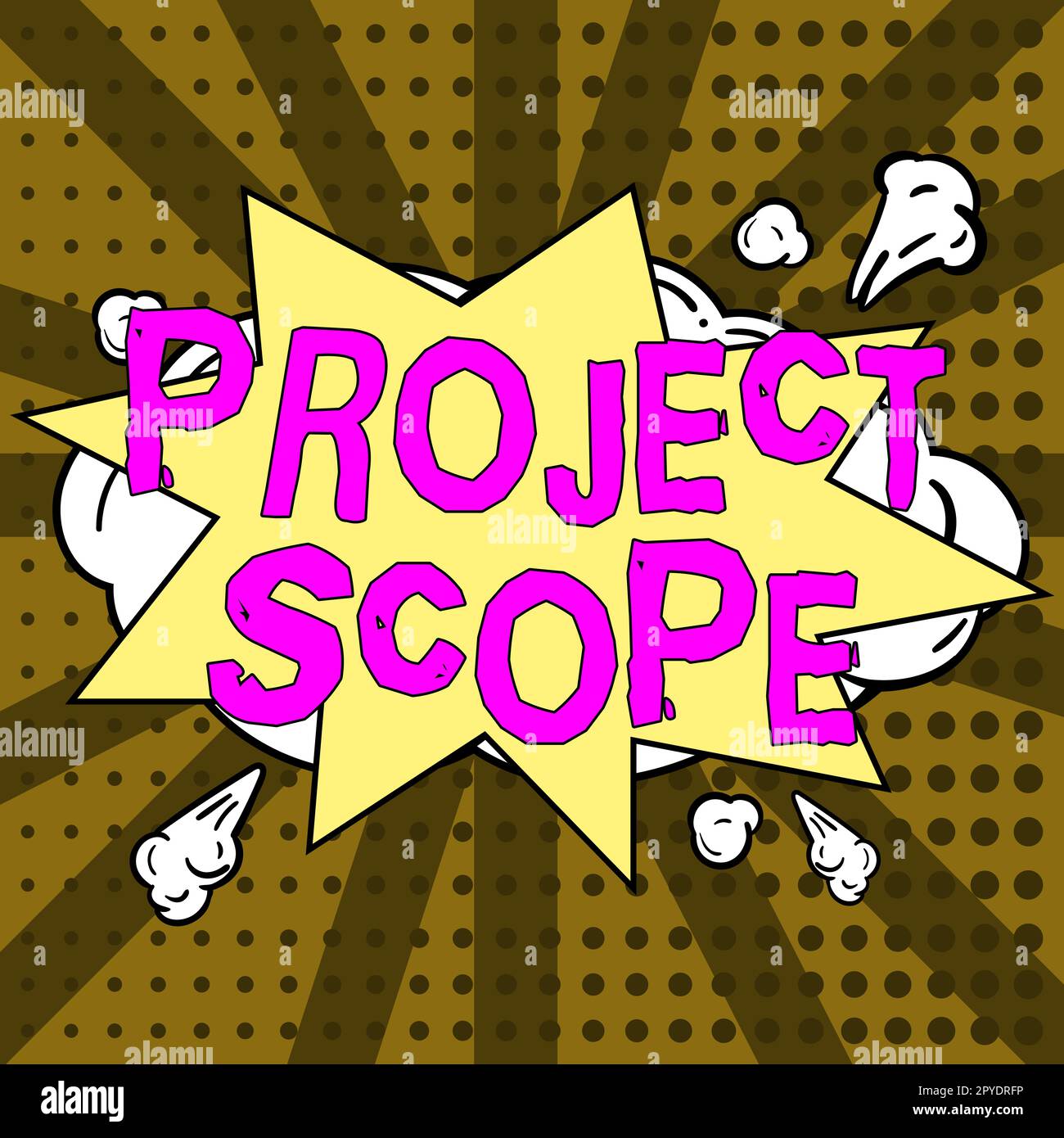 Conceptual caption Project Scope. Word Written on evaluation of work ...