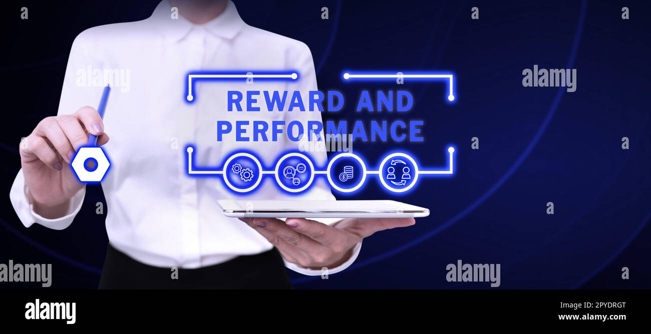 Text showing inspiration Reward And Performance. Internet Concept Given ...