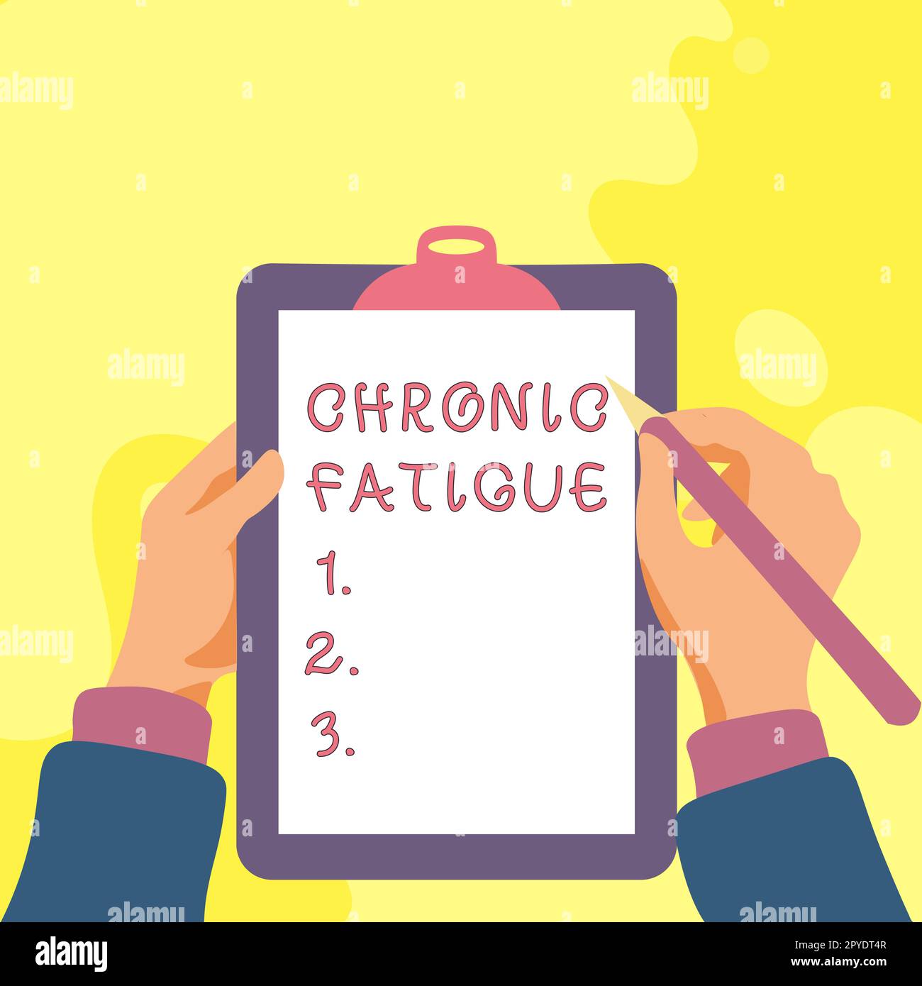 Conceptual caption Chronic Fatigue. Word Written on A disease or ...