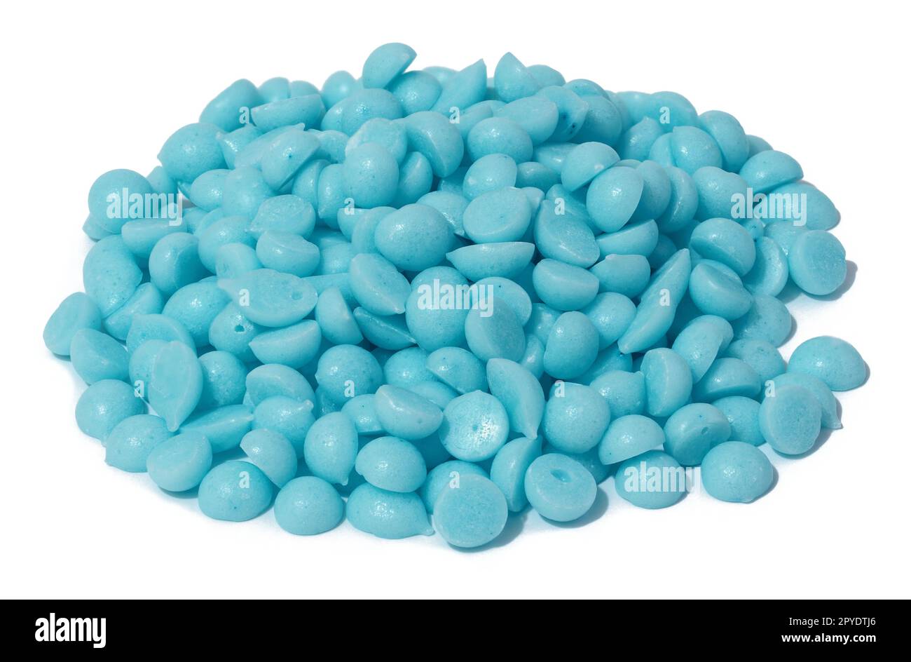 Blue aromatic granules for machine washing when rinsing clothes on a ...