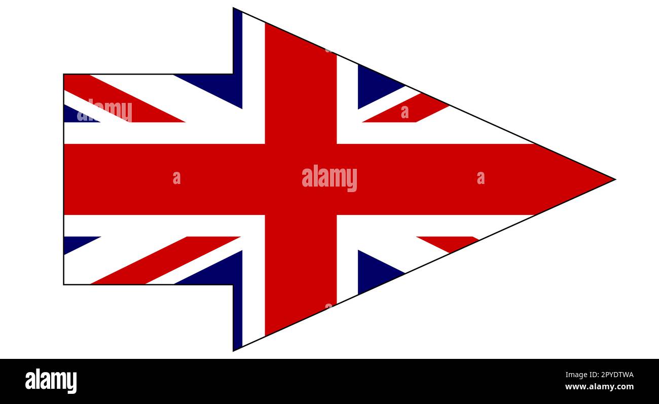 The UK Union Jack flag set in a pointer arrow Stock Photo - Alamy