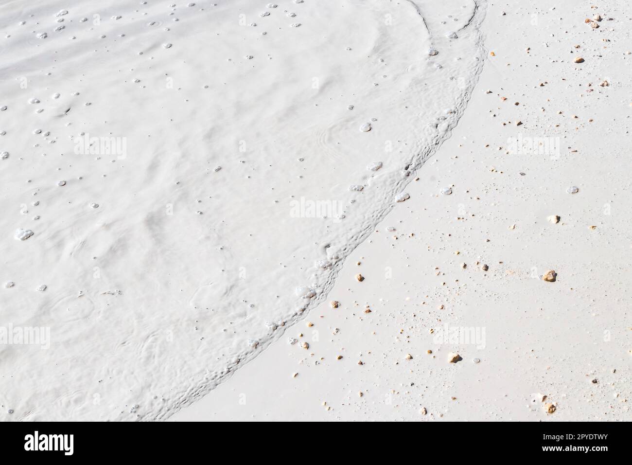 White gray mud dirt puddles after rain Holbox island Mexico Stock Photo ...