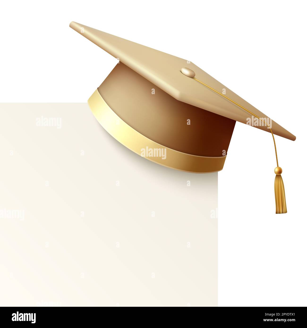 Vector 3d Realistic Golden Graduate College, High School, University ...