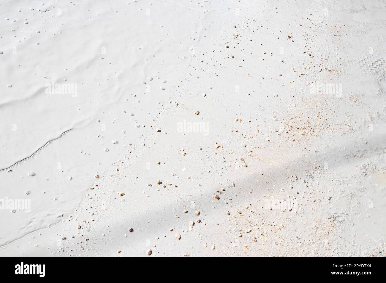 White gray mud dirt puddles after rain Holbox island Mexico Stock Photo ...