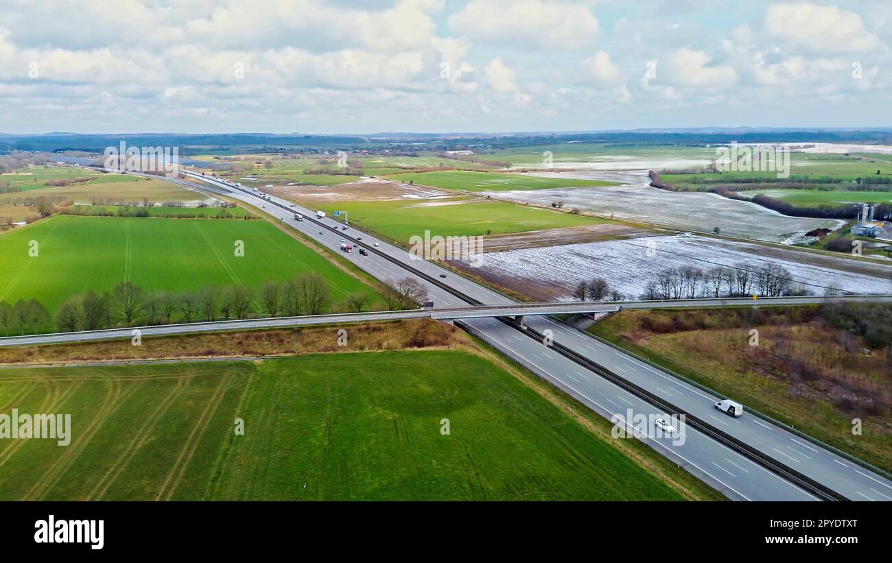Aerial view of motorway hi-res stock photography and images - Alamy