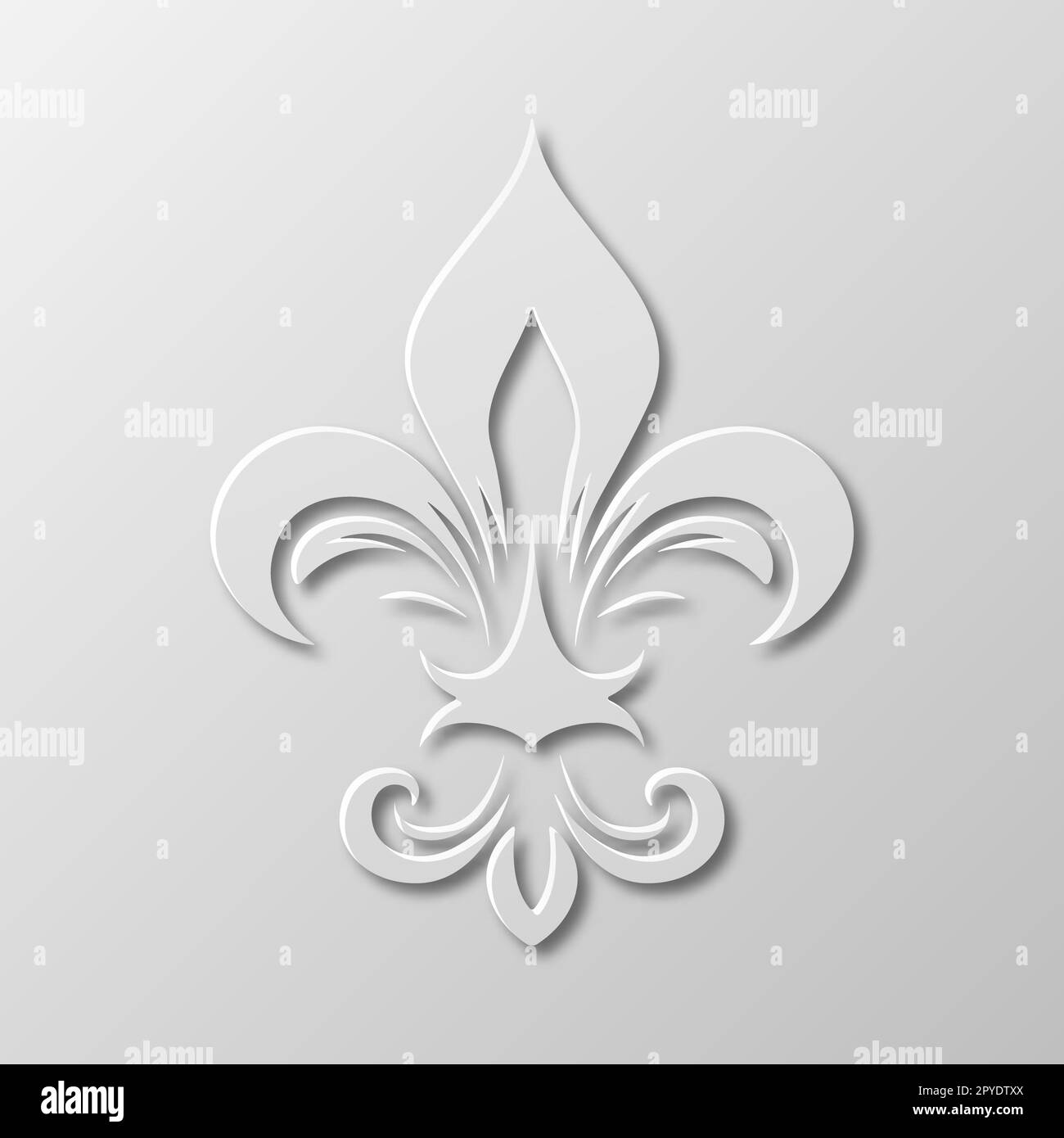 Vector Realistic Paper 3d Fleur De Lis Closeup on White Background ...