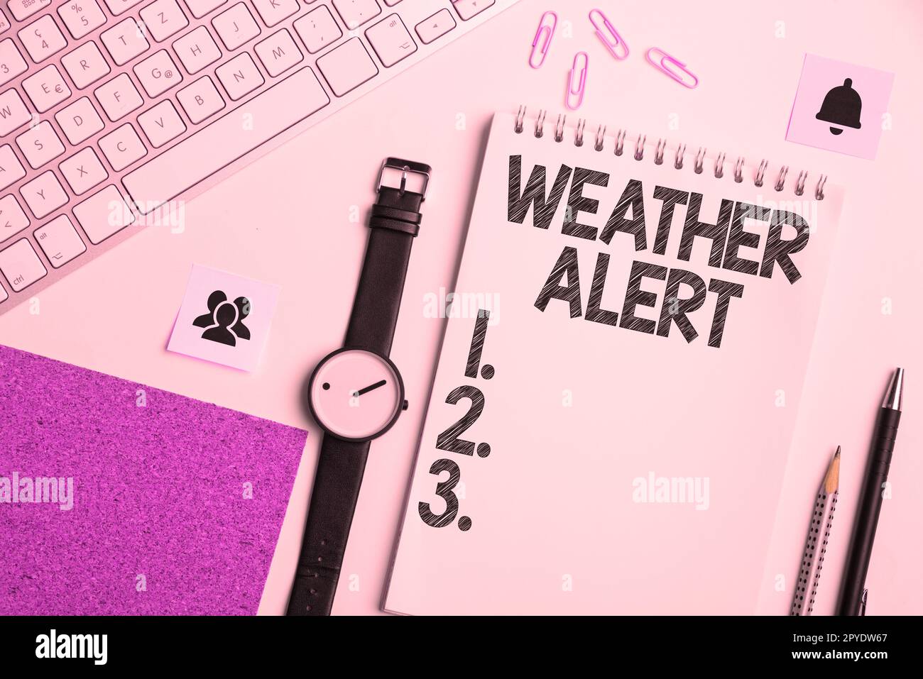 Inspiration showing sign Weather Alert. Word for urgent warning on the ...