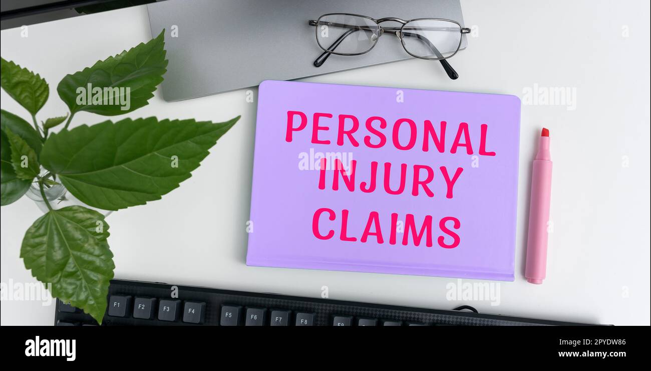 Hand writing sign Personal Injury Claims. Business idea being hurt or ...