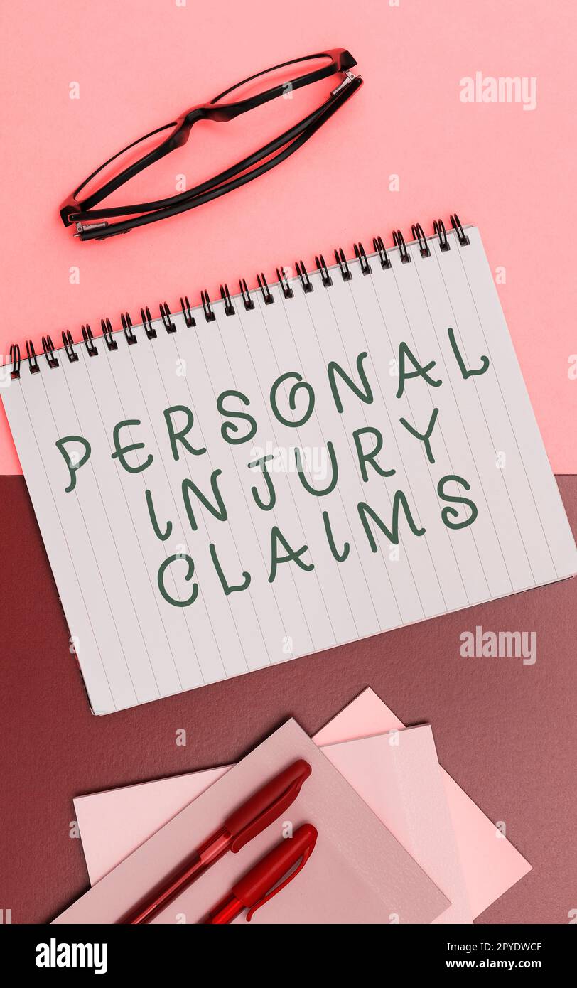 Sign displaying Personal Injury Claims. Business showcase being hurt or ...