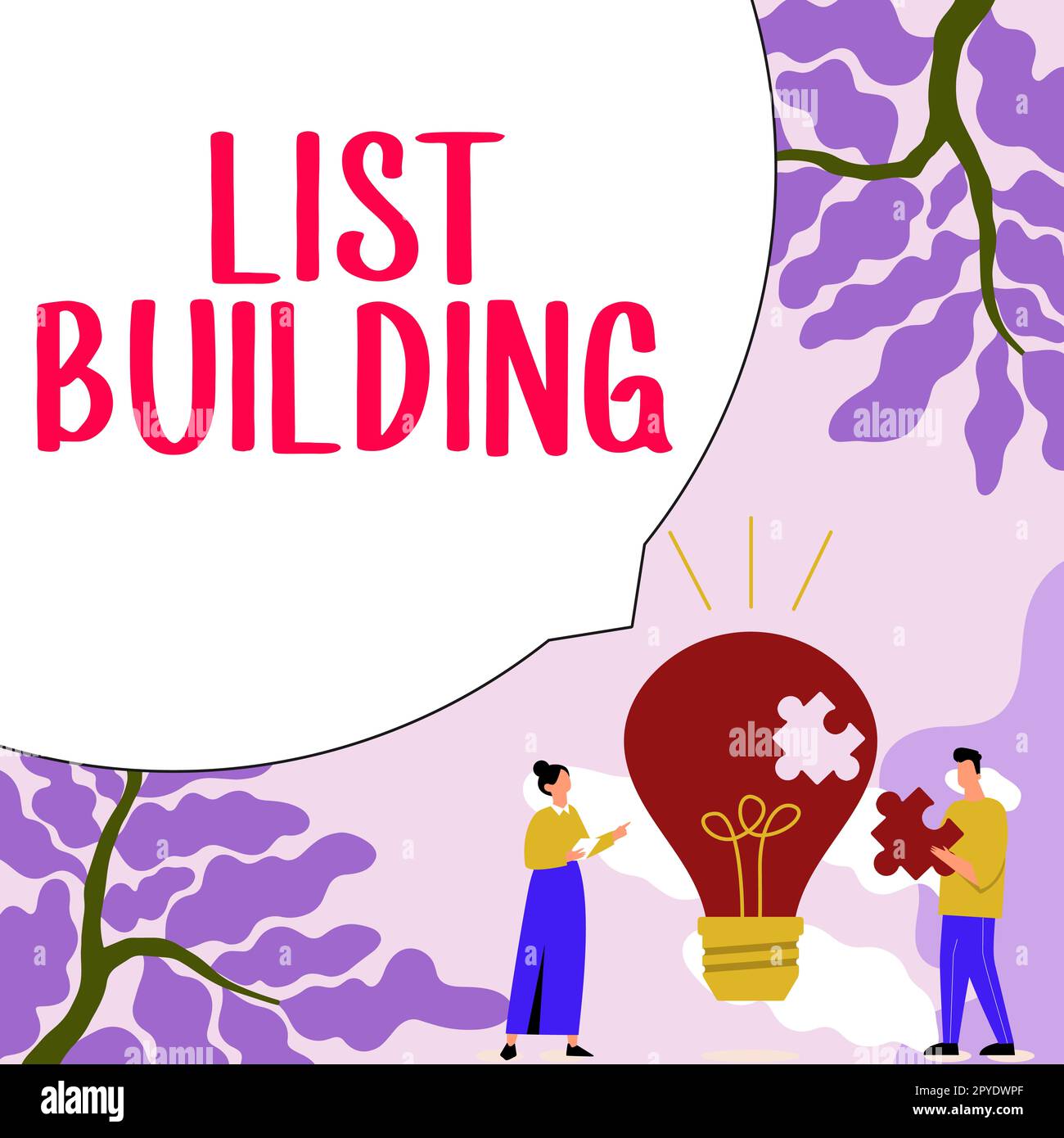 Conceptual display List Building. Business overview database of people ...