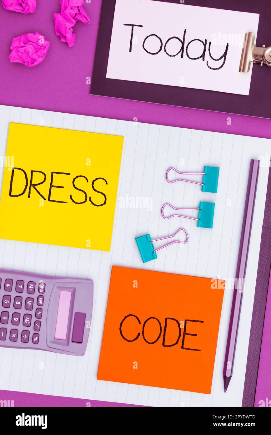 Conceptual caption Dress Code. Business overview an accepted way of ...