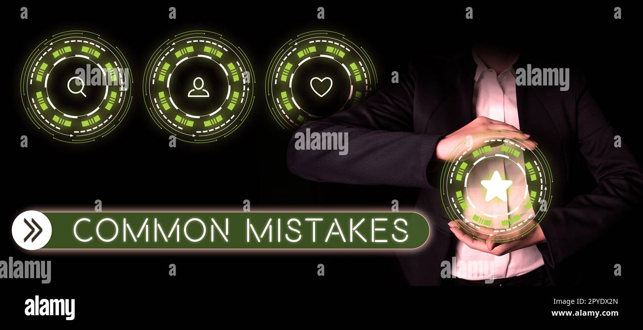 Sign displaying Common Mistakes. Business concept actions that are ... Sign displaying Common Mistakes. Business concept actions that are ...