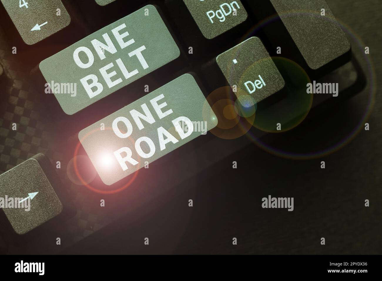 Conceptual display One Belt One Road. Word Written on Building trade ...