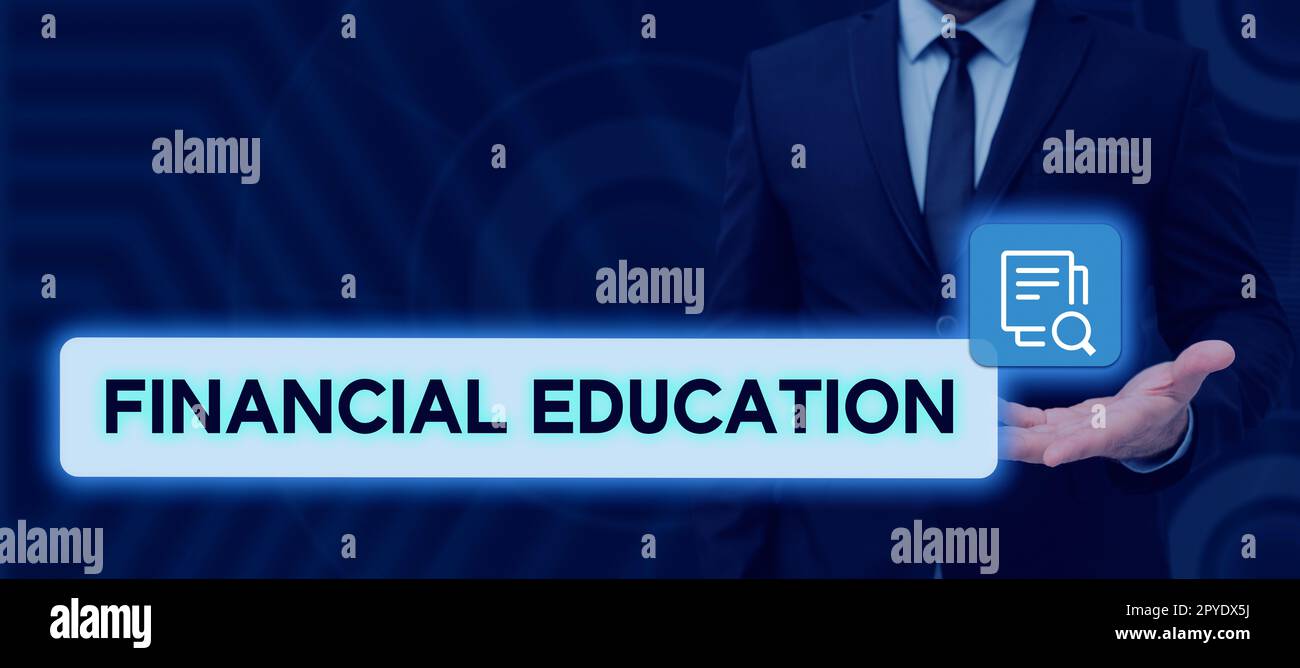 Hand writing sign Financial Education. Business idea Understanding ...