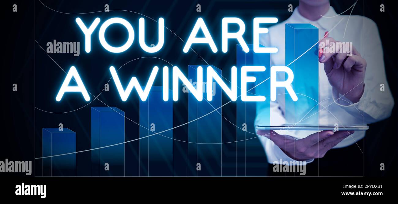 Writing displaying text You Are A Winner. Business approach motivation ...