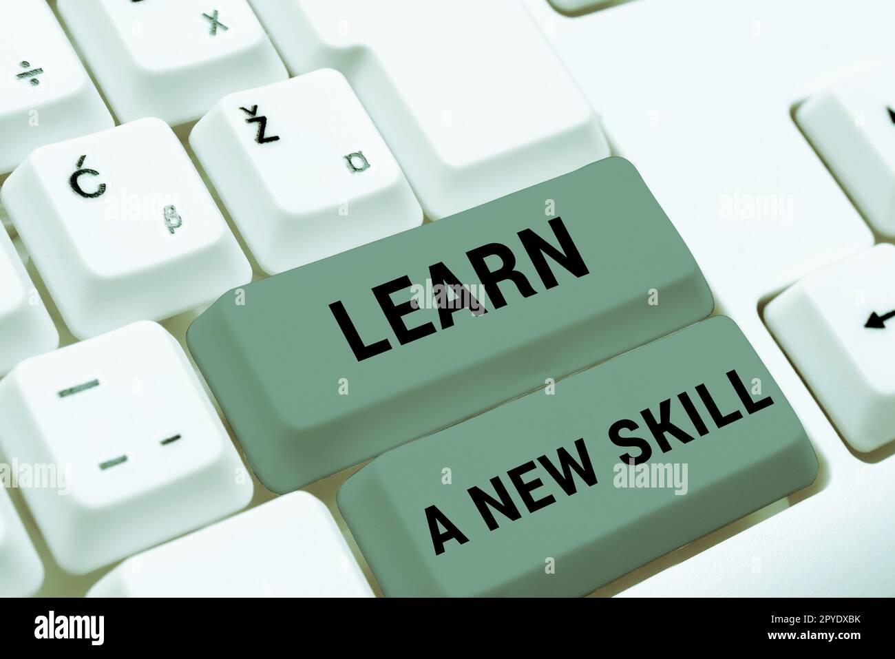 Text caption presenting Learn A New Skill. Word for acquisition knowledge through study ...