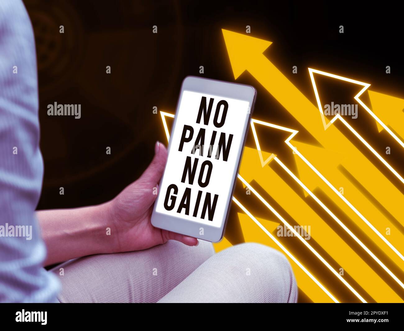 Conceptual caption No Pain No Gain. Business idea All success requires ...
