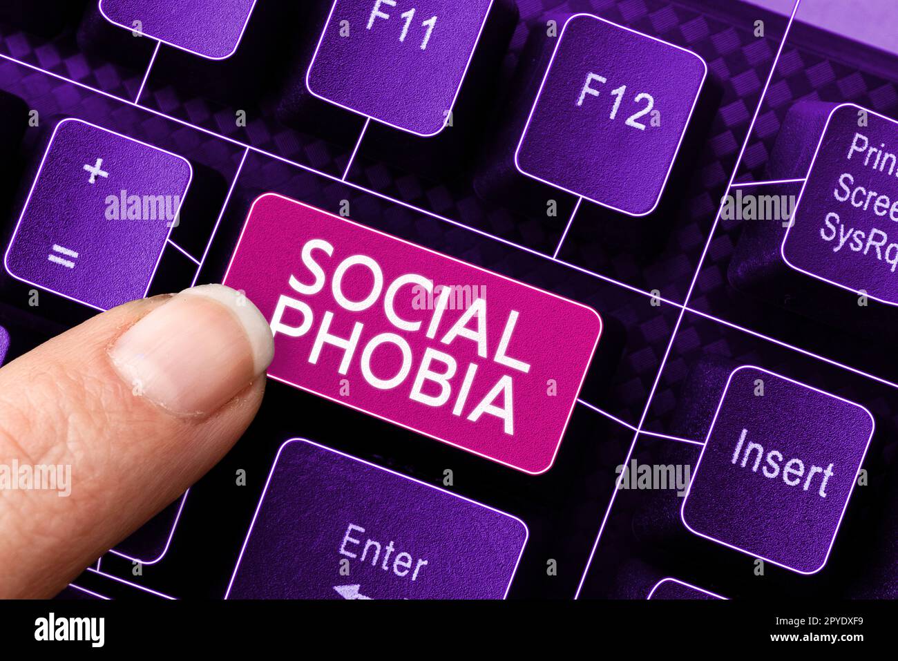 Text caption presenting Social Phobia. Internet Concept overwhelming ...