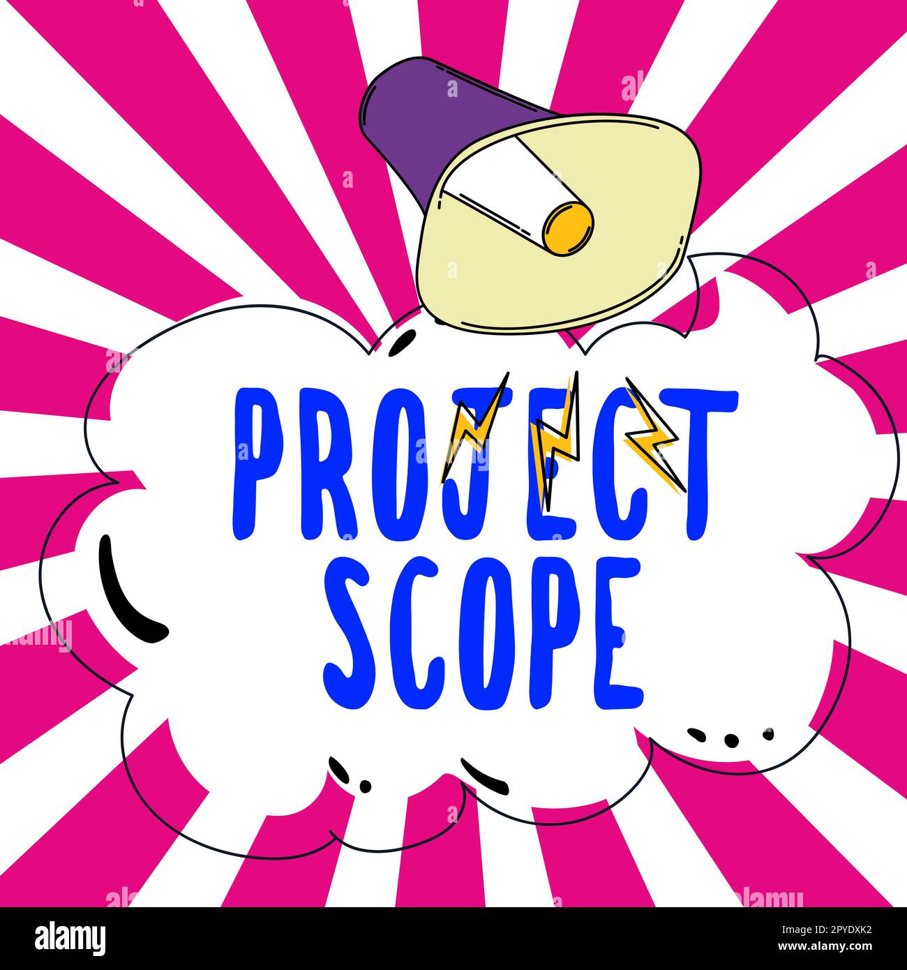 Sign displaying Project Scope. Business approach evaluation of work ...
