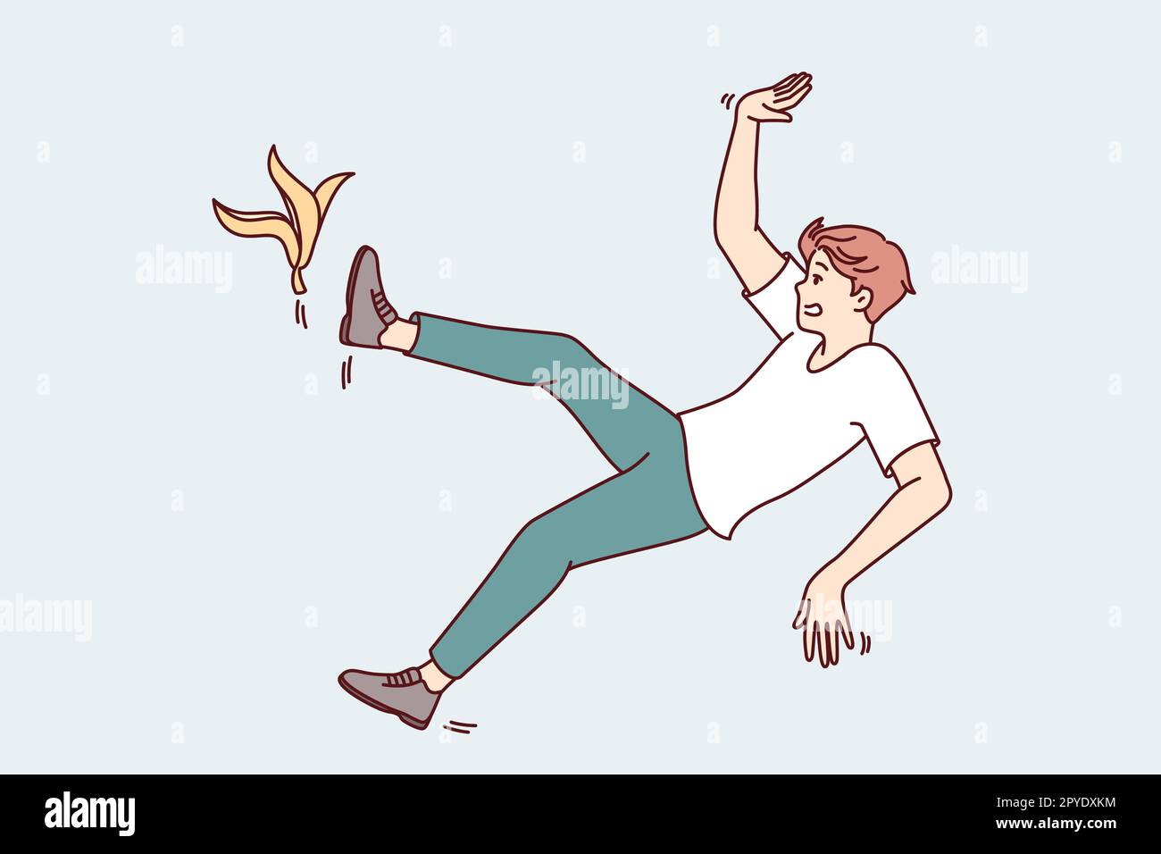 Man walking on banana skin hi-res stock photography and images - Alamy
