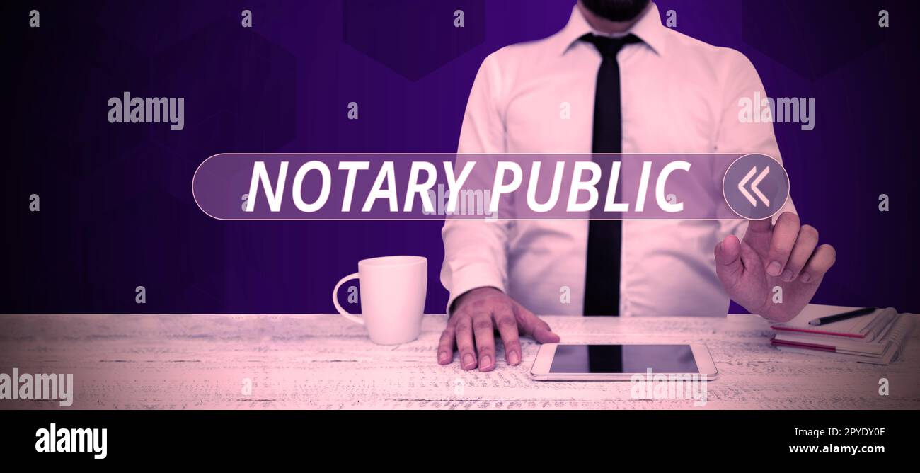Writing displaying text Notary Public. Business concept Legality ...