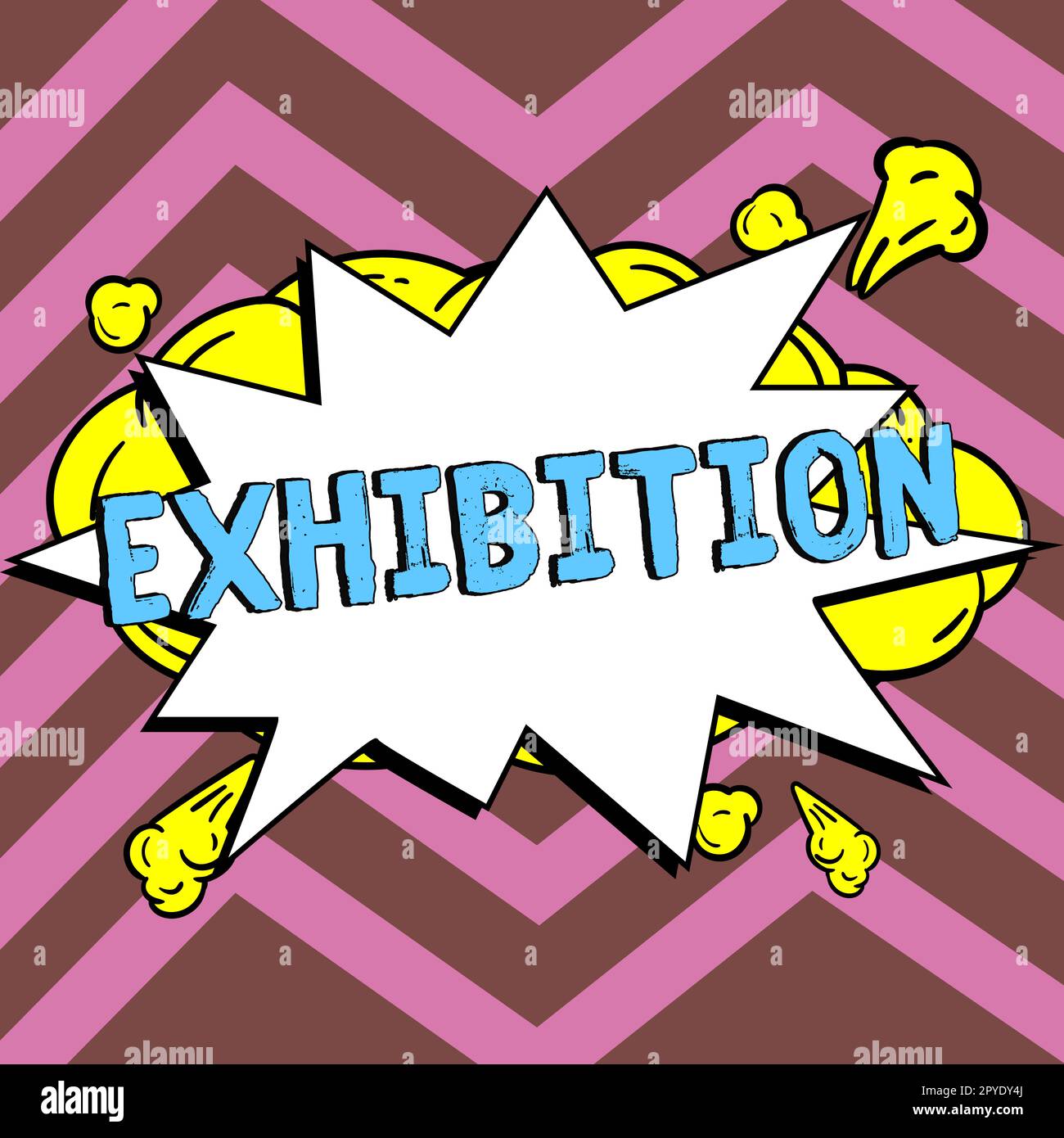Text caption presenting Exhibition. Conceptual photo and act of ...