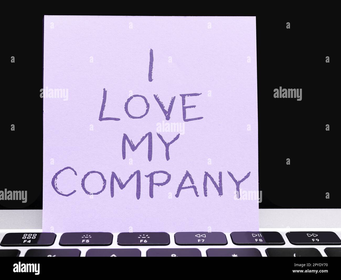 Conceptual caption I Love My Company. Business approach tell why admire ...