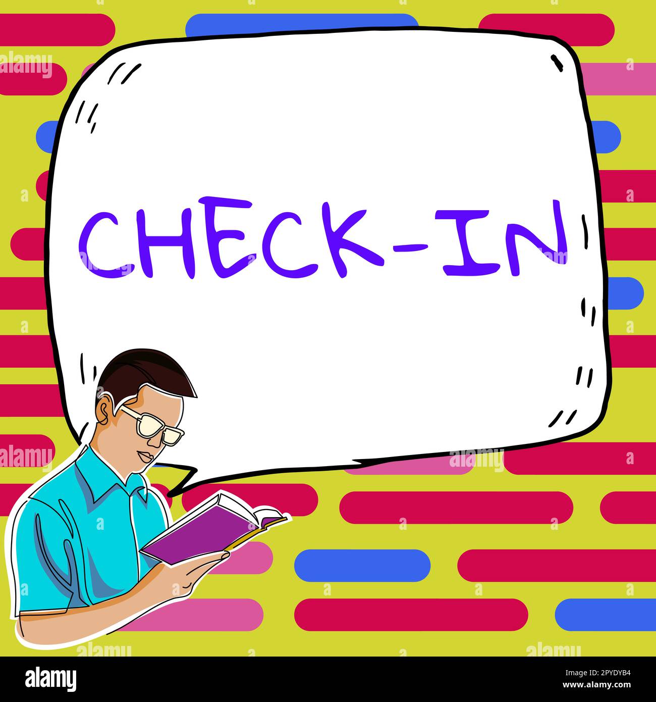 Text caption presenting Check In. Word for Procedure by which an ... Text caption presenting Check In. Word for Procedure by which an ...