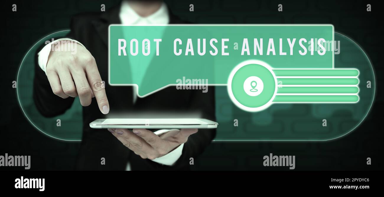 Inspiration showing sign Root Cause Analysis. Business overview Method ...