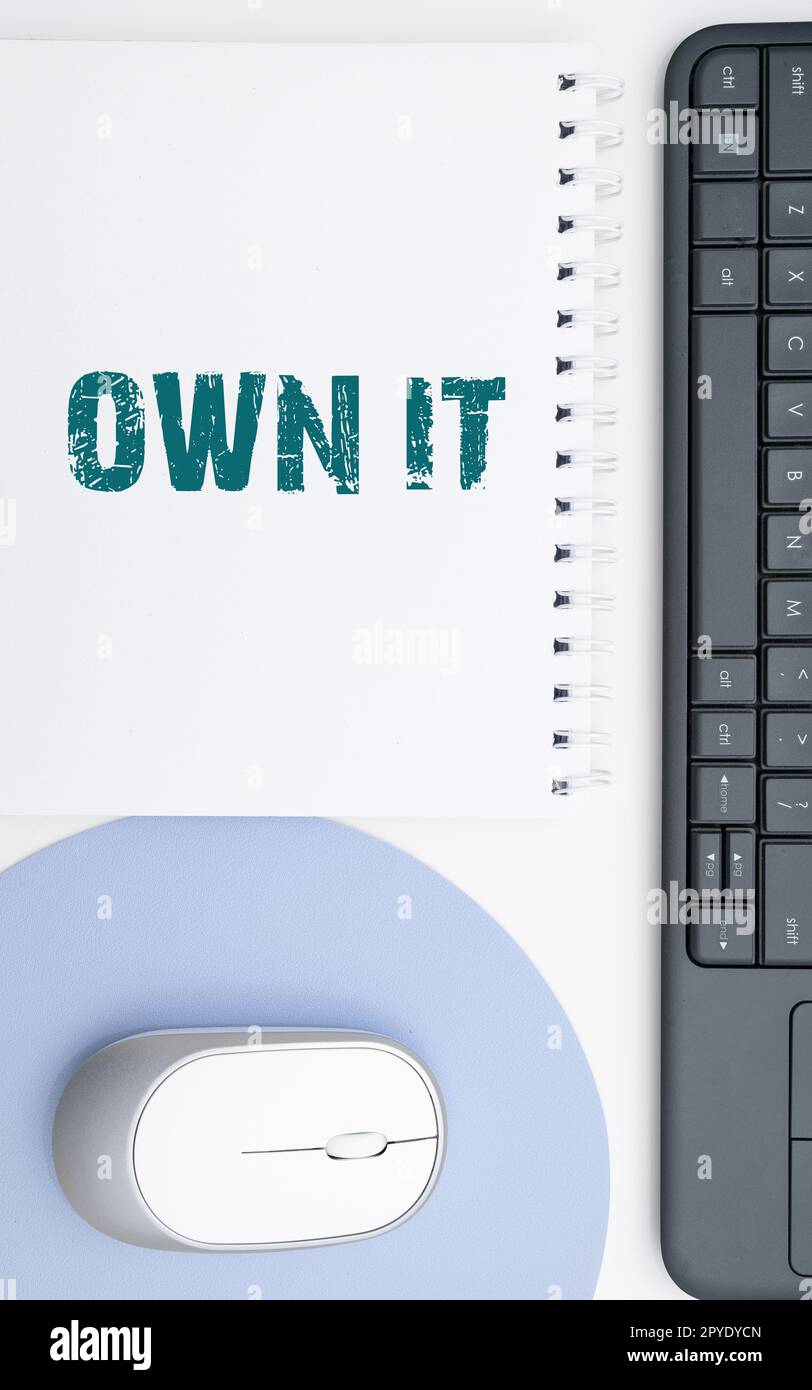 Handwriting text Own It. Business approach Obligation to repay a bit in ...