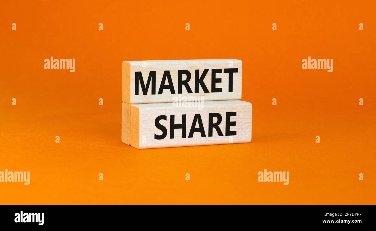Market share symbol. Concept words Market share on beautiful wooden ...