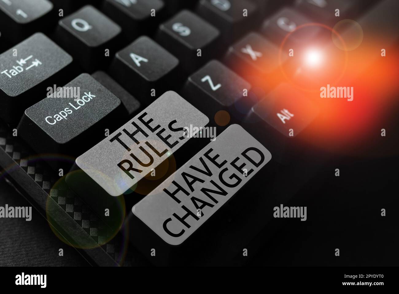 Text caption presenting The Rules Have Changed. Business concept the ...