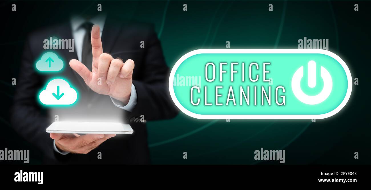 Sign displaying Office Cleaning. Business showcase the action or ...