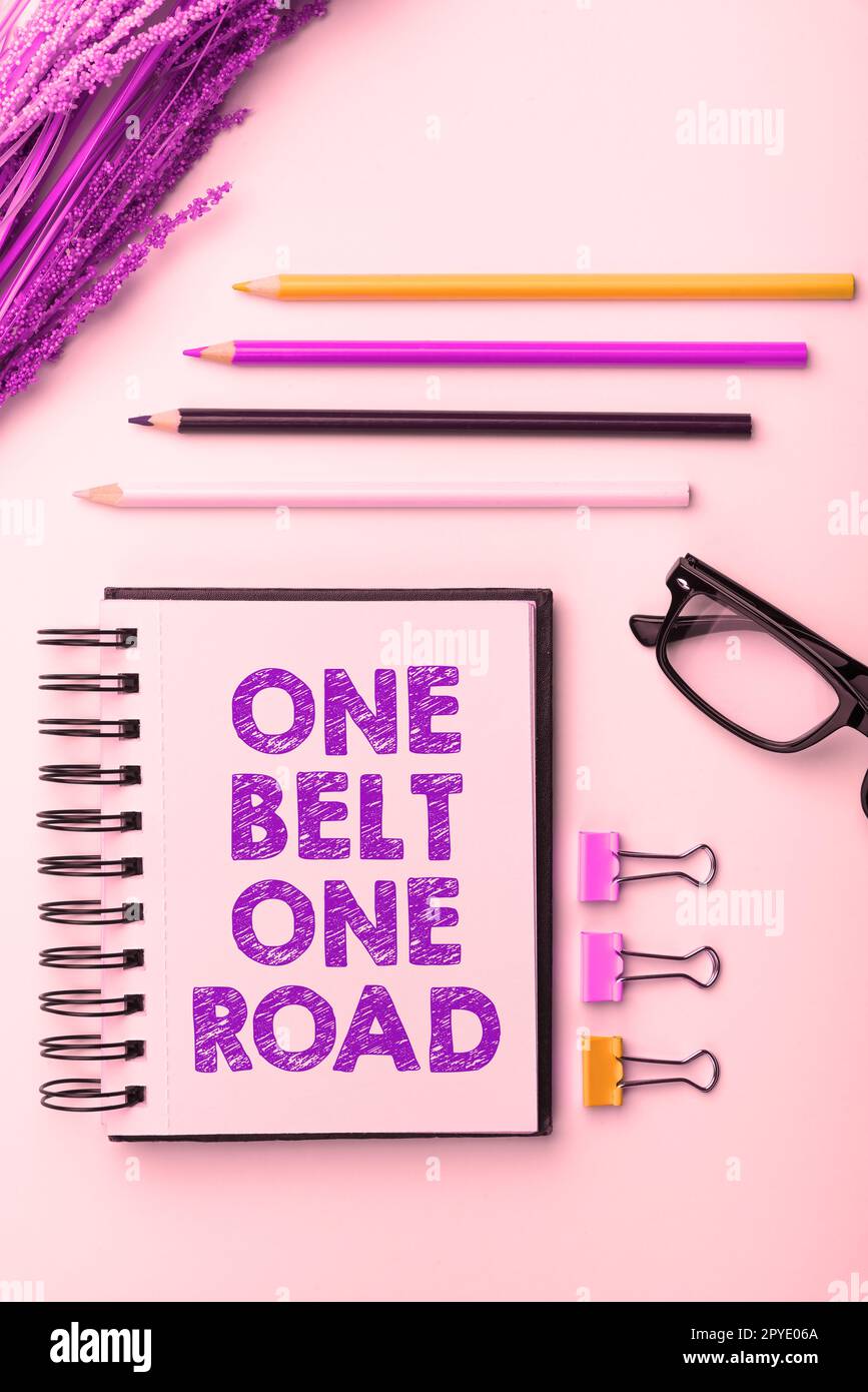 Conceptual display One Belt One Road. Word for Building trade routes ...