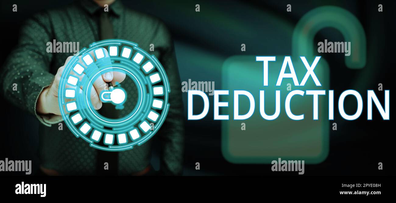 Conceptual display Tax Deduction. Business showcase amount subtracted ...