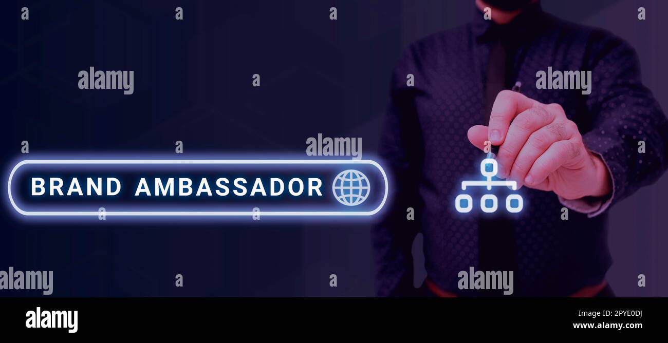 Sign displaying Brand Ambassador. Conceptual photo agent accredited as ...