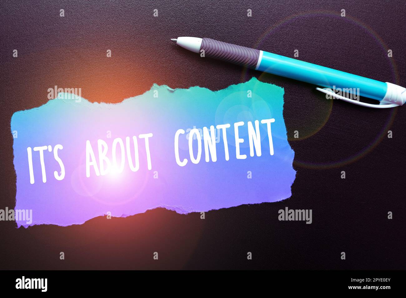 Writing displaying text It's About Content. Word for crucial website ...