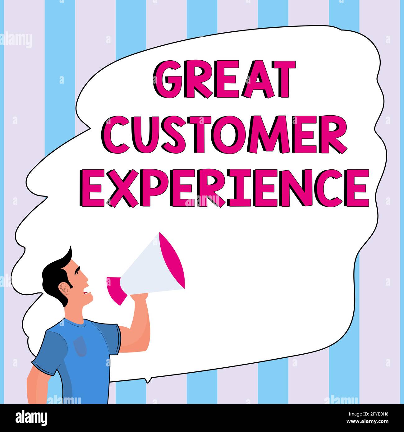 Hand writing sign Great Customer Experience. Word Written on responding ...