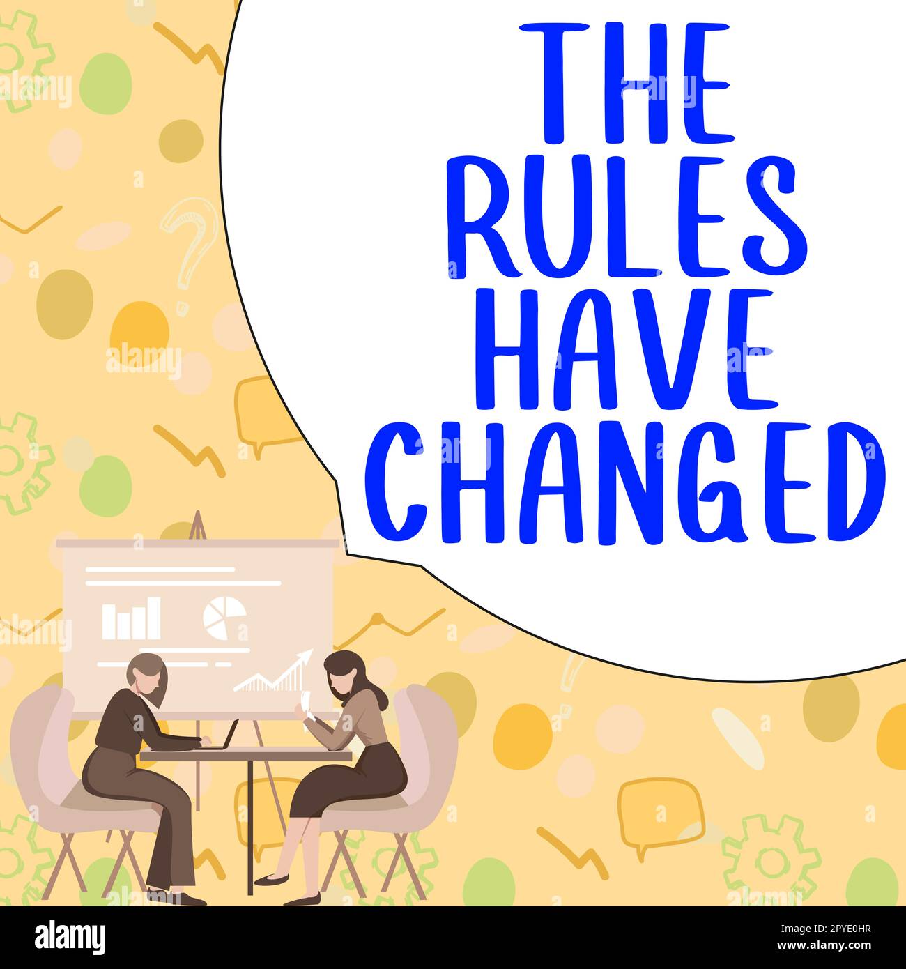 Text caption presenting The Rules Have Changed. Concept meaning the ...