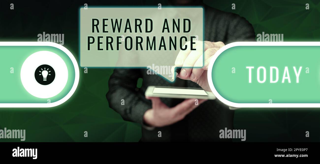 Text showing inspiration Reward And Performance. Internet Concept Given ...