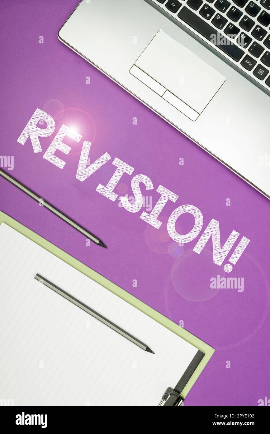 Text caption presenting Revision. Word Written on action of revising ...