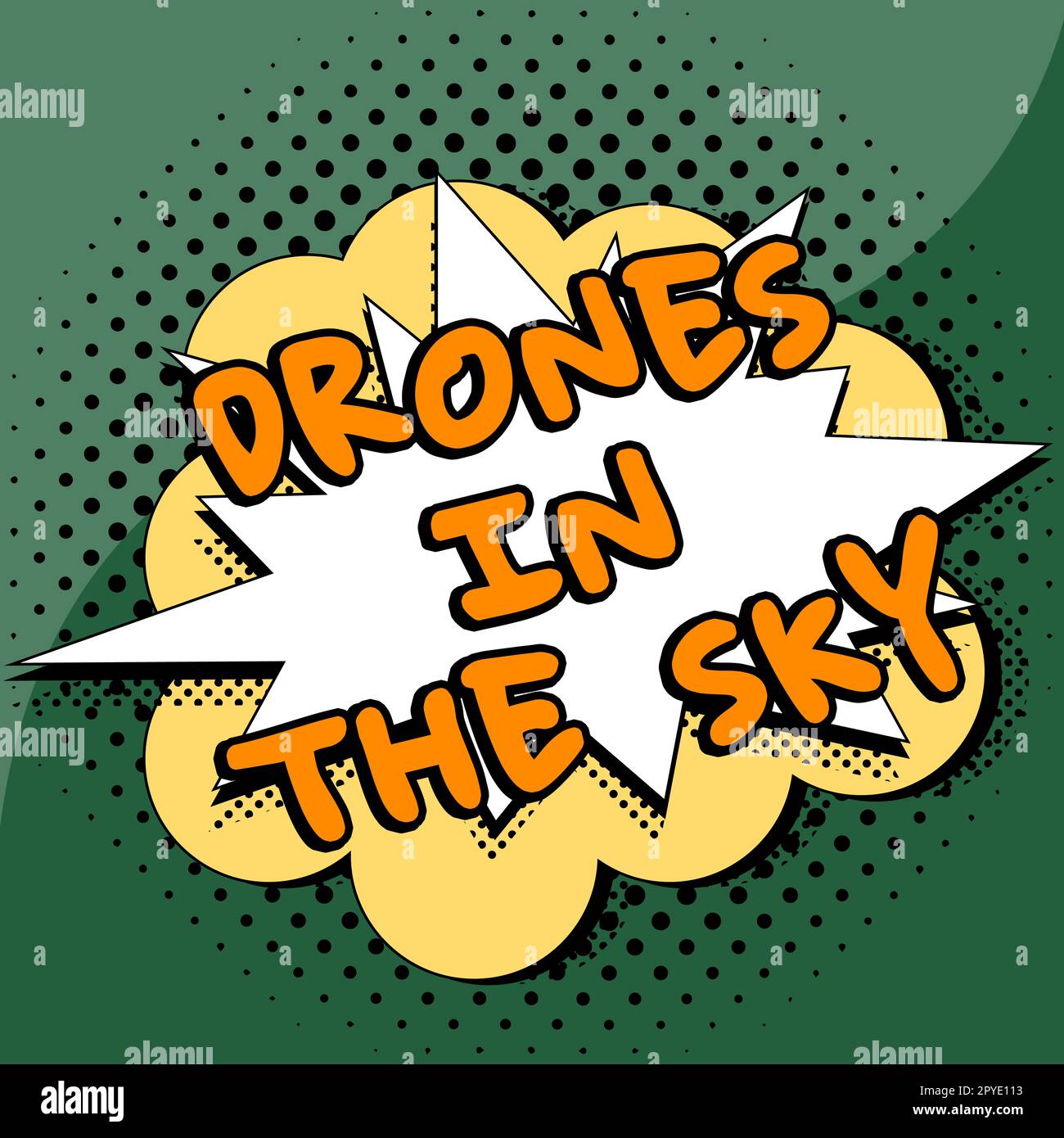 Conceptual display Drones In The Sky. Business overview Modern aerial camera technology advance ...