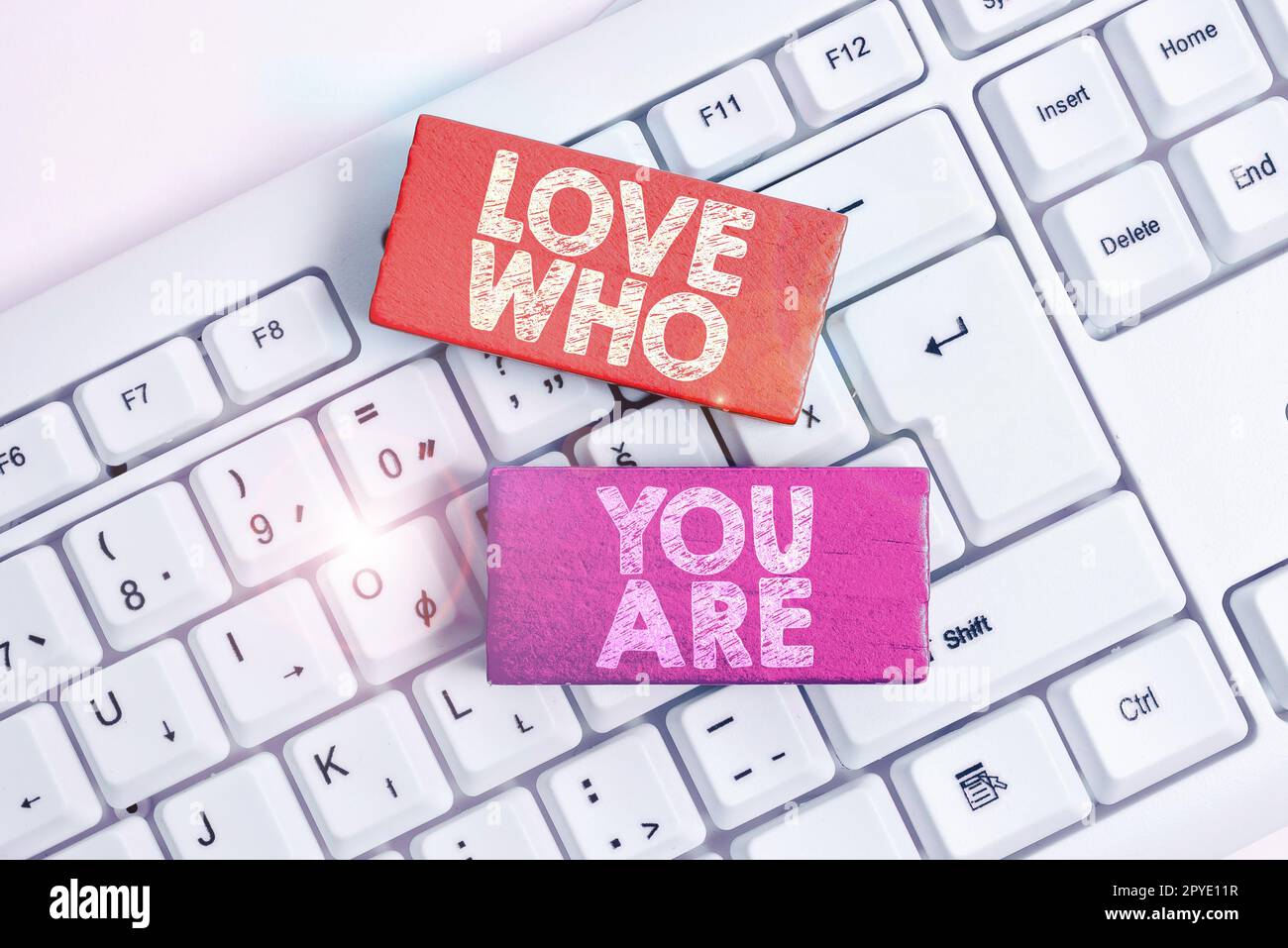 Text showing inspiration Love Who You Are. Business idea Make things ...