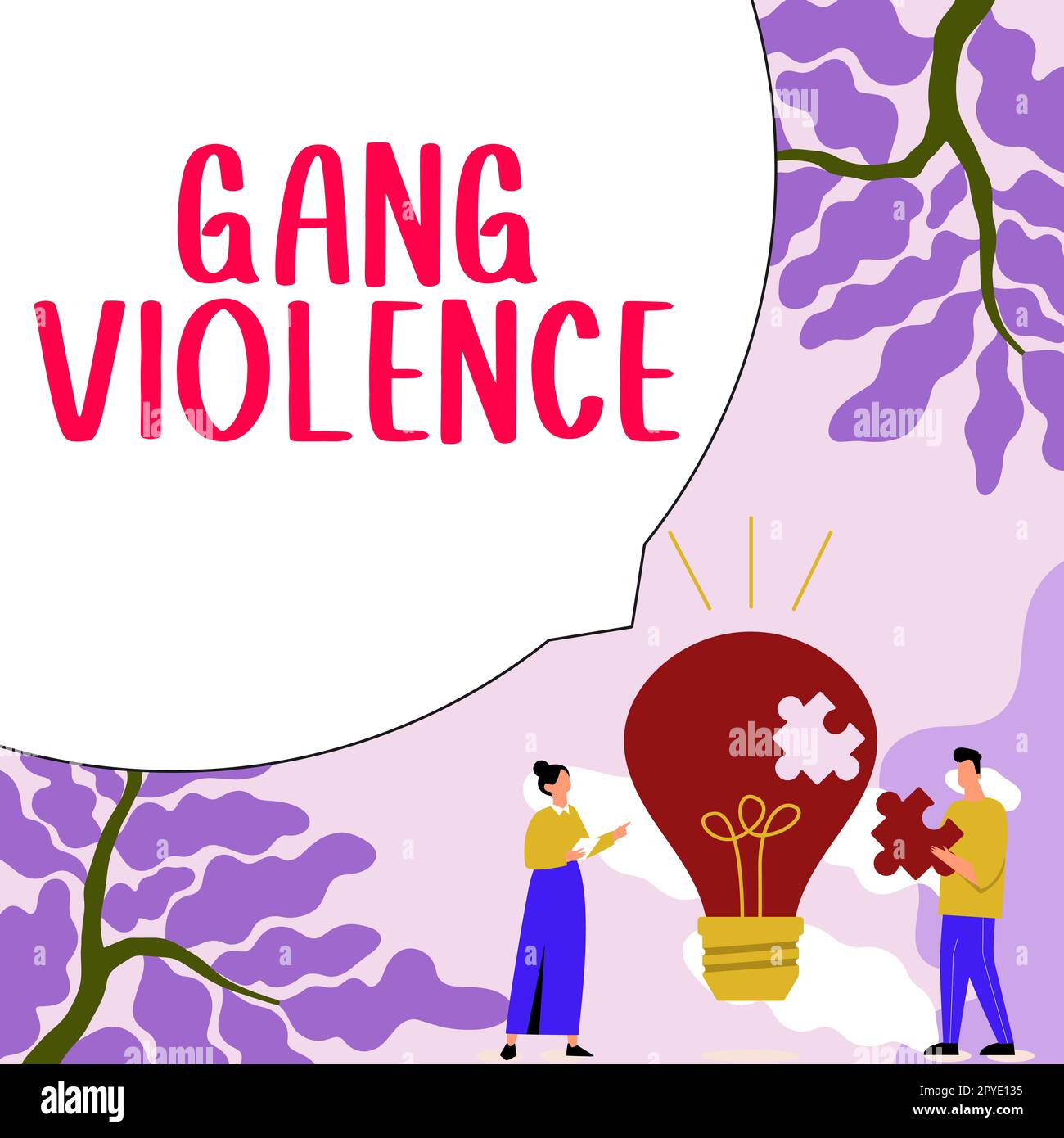 Hand writing sign Gang Violence. Concept meaning infringement of the ...