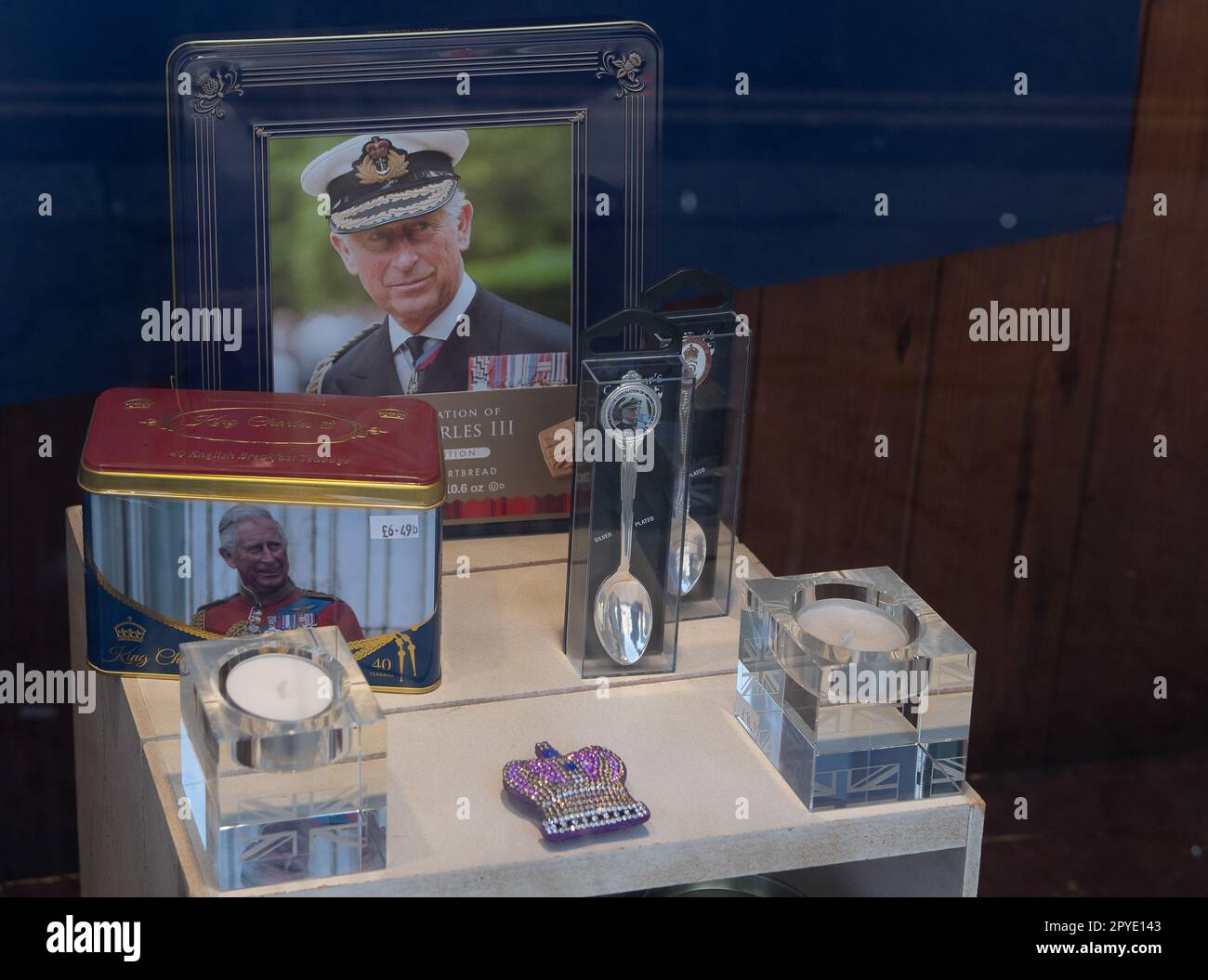 Windsor, Berkshire, UK. 3rd May, 2023. Coronation window displays at ...
