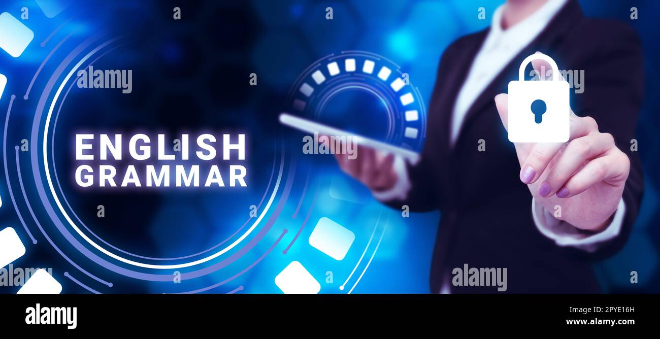 Handwriting text English Grammar. Business approach courses cover all ...