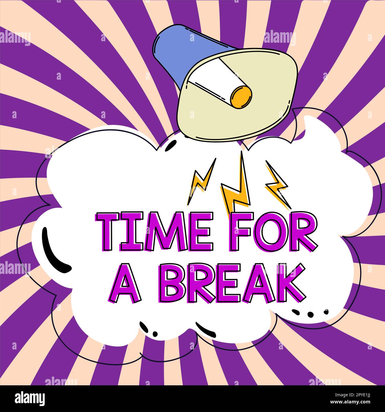 Text sign showing Time For A Break. Word for a schedule when workers ...