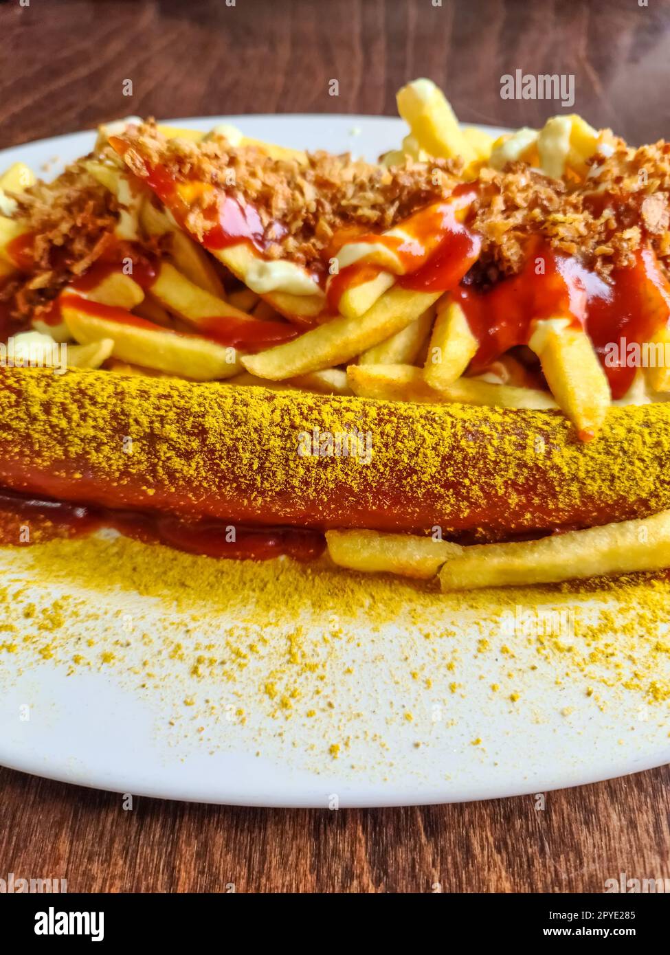 Berlin currywurst on table hi-res stock photography and images - Alamy